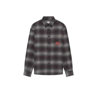 Dr&ocirc;le de Monsieur Chemise carreaux flanelle boxy - Homme - Chemises - Gris - Taille: S