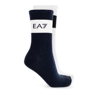 Emporio Armani Logo Socken Zweierpack - - Underwear - Damen - Blau - S