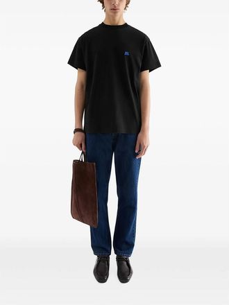 Jil Sander Embroidered Logo Cotton T-Shirt - Black