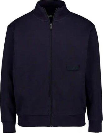 HUGO BOSS Herren Pullover blau Baumwolle unifarben