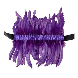 Generic &Eacute;charpe 2026 pour femme style gothique avec plumes Noir Accessoire de bal de fin dann&eacute;e, d&eacute;corations de costume, violet, Taille unique
