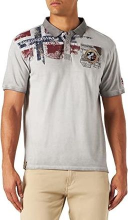 Geographical Norway Polo pour Homme Manches Courte, modèle Kamo, Existe en 5 Coloris,Gris Clair,S