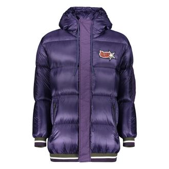 Herno Gestreifte Daunenjacke mit Kapuze und Frontpatch - - Jackets - Herren - Lila - XL