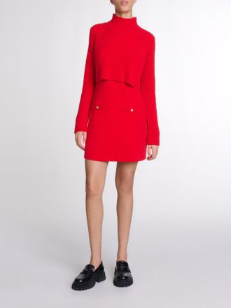 Maje Kurzes 2-in-1 Strickkleid - Rot - Gr&ouml;&szlig;e 40 - Maje