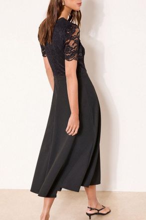 Lipsy Midikleid Lipsy gekn&ouml;pftes Kurzarm-Midikleid, Kurzgr&ouml;&szlig;e (1-tlg)