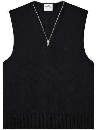 Courr&egrave;ges pull &agrave; design sans manches - Noir