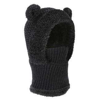Generic Bonnet dhiver Bear Ears - Bonnet Design 3D mignon, bonnet chaud couvrant le visage, tricot extensible doux, d&eacute;cor en peluche confort isol&eacute; | Sports de