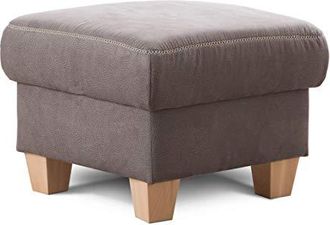 Cavadore Cavadore Hocker Wisconsin / Sofa-Hocker, Sitzhocker, bzw. Fußbank mit Stauraum im Landhausstil / Holzfüße in Buche / Mikrofaser / Größe: 58 x 45 x 58 