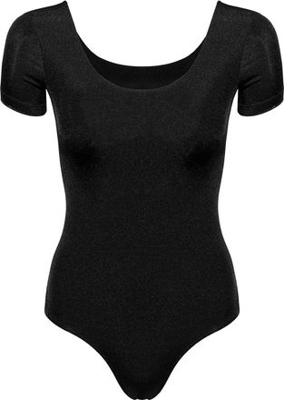 Arabesque Kurzarm Lycra Damen Ballettanzug Body Leotard Dance Trikot Turnanzug Carmen (Schwarz, XS)
