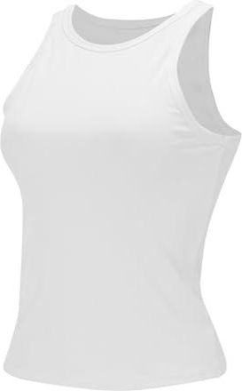 Generic Lot de 2 d&eacute;bardeurs soyeux pour femme - Chemise d&eacute;contract&eacute;e et confortable - D&eacute;bardeur sans manches - Dos nageur - Haut en tricot c&ocirc;tel&eacute; - Chemisier 