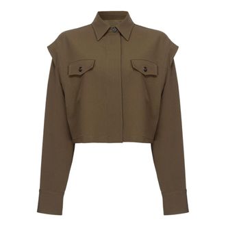 Pinko Kurzes Hemd mit Taschen - - Jackets - Damen - Braun - L