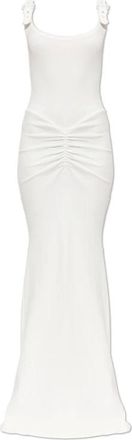 Versace Jeans Couture Femme, Robes, Blanc, Taille: 36 FR Long Dress With Decorative Buckles On The Straps