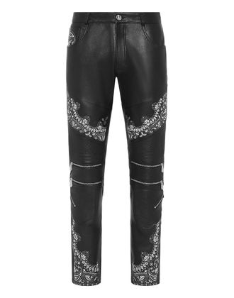 Philipp Plein Lederhose Paisley