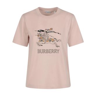 Burberry Frankie EKD Check T-Shirt - - Tops - Damen - Rosa - M