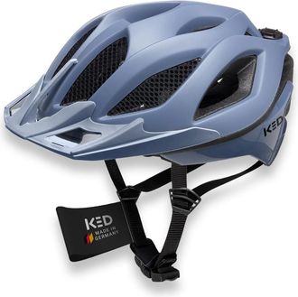 KED Cycling Spiri II Trend Allround Fahrradhelm Mit LED Licht Und Reflektor, Optimierter Bel&uuml;ftung, Insektenschutznetz Und K-FIT System | Farbe: Blue Grey Matt | 