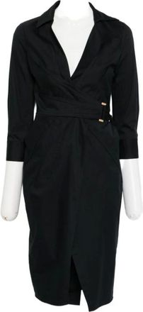 Elisabetta Franchi Femme, Robes, Noir, Taille: 42 FR Robe en coton stretch