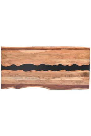 Landscape Tischplatte, Schwarz, Akazie, Holz, Naturmaterialien, Akazie, massiv, 90x5.5x180 cm, Esszimmer, Tische, Esstische