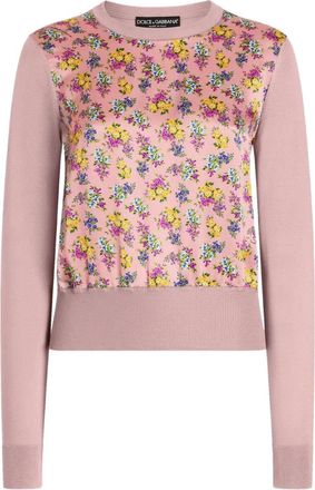 Dolce & Gabbana pull &agrave; fleurs - Rose