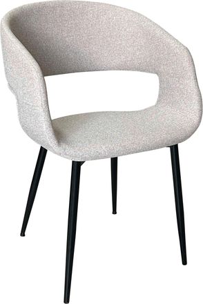 Boxxx Armlehnstuhl, Hellgrau, Metall, Textil, konisch, 52x77x50.5 cm, Esszimmer, St&uuml;hle, Esszimmerst&uuml;hle, Armlehnenst&uuml;hle