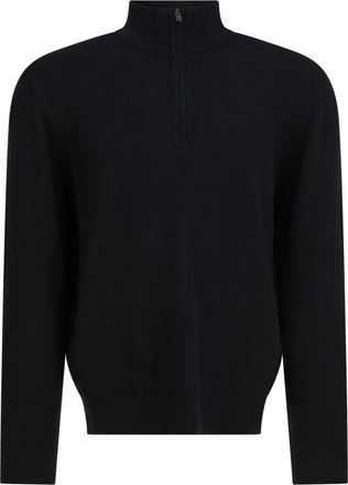 Vince Homme, Pulls, Noir, Taille: XL Pull zipp&eacute; &agrave; col montant