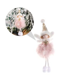 Cabilock Weicher Weihnachtsengel-anh&auml;nger Stoffbezogene Federpuppe Bunte Weihnachtsbaumdekoration Charmante Junge M&auml;dchen Wohnraumdeko Festlicher Christbaumsch