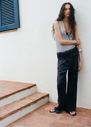 Mango Pantalon 100 % Lyocell gris anthracite - Femme - XS - MANGO