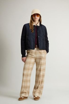 Woolrich Damen Hybrid-Bomber aus Nylon Blau Größe XXL