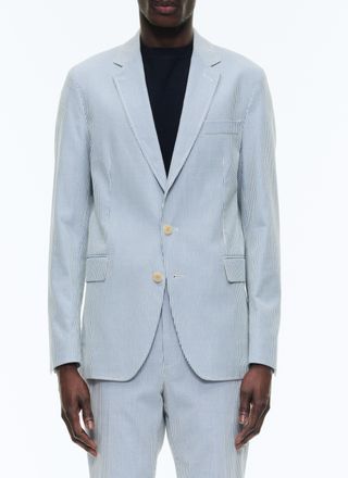 Fursac Veste droite en coton &agrave; rayures - Taille 46 - Homme