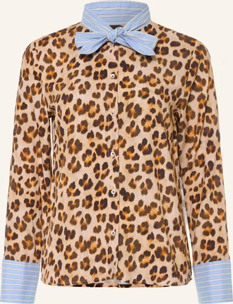 Emily van den Bergh Emily Van Den Bergh Schluppenbluse Im Materialmix braun
