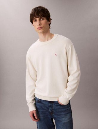 Calvin Klein Jeans Strickpullover LS EZ COTTON CREWNK SWEATER 12GG Mit Rundhalsausschnitt