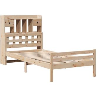 vidaXL Lit bibliothèque sans matelas 90x200 cm bois de pin massif Vidaxl