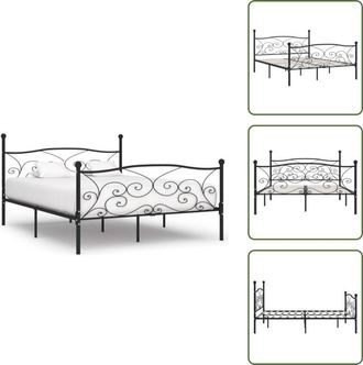 vidaXL Cadre de lit sans matelas avec sommier &agrave; lattes m&eacute;tal 200x200cm - Cadre De Lit - Lit Double - Lit Metal - Literie - Meuble Chambre