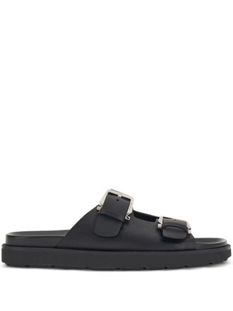 Ferragamo sandales &agrave; double boucles - Noir