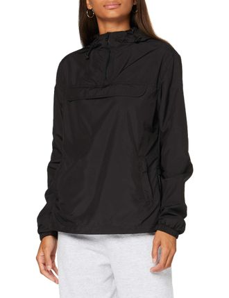 Build Your Brand Ladies Basic Pull Over Jacket, Black, 3XL