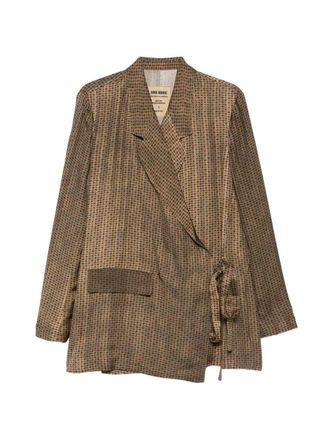 Uma Wang Khloe - Veste ceintur&eacute;e &agrave; motif g&eacute;om&eacute;trique