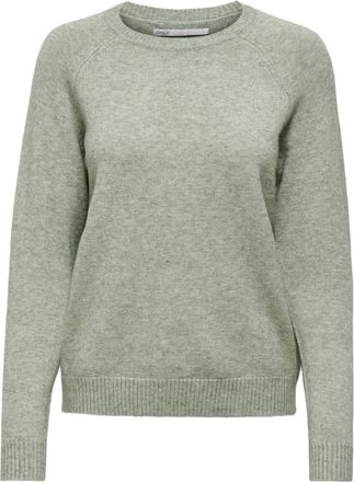 Only Damen Melierter Strickpullover | Langarm Oberteil Rundhals Basic | Knit Sweater Regular Fit ONLLESLY, Farben:Hellgr&uuml;n, Gr&ouml;&szlig;e:XL