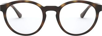 Emporio Armani lunettes de vue rondes à effet écailles de tortue - Marron