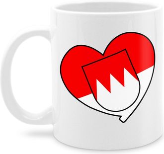 Shirtracer Tasse Tassen 325ml - Karneval & Fasching - Franken Wappen Herz - 325 ml - Weiß - karnevalstasse fasching- kölsche faschingstasse carnevale fastnacht i