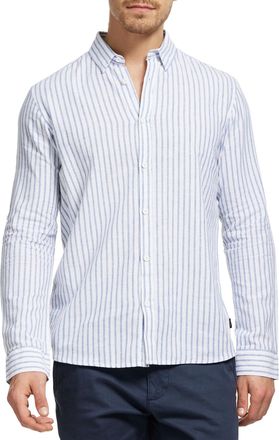 Indicode Herren Brayden Hemd gestreift mit Button-Down-Kragen | Herrenhemd Männerhemd Offwhite - Striped, XXL