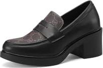 Queen Helena Mocassins &agrave; talons d&eacute;contract&eacute;s &eacute;l&eacute;gants fran&ccedil;ais femme X31-81, Noir, 38 EU