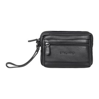 STILORD Herren-Handgelenktasche aus Echtleder schwarz - Vintage M&auml;nner-Handtasche - Retro Ledertasche - Leder-Herren-Organizer Pax