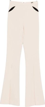 Elisabetta Franchi Femme, Pantalons, Beige, Taille: 40 FR Split Flared Pantalons