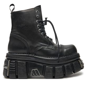 New Rock Schn&uuml;rstiefel NEW ROCK M-NEWMILI083-S37 Schwarz