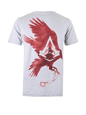 Assassin's Creed Iconic Collection Assassins Creed T-Shirt &agrave; Manches Courtes Syndicate Raven Talisman, Gris Clair, XXL