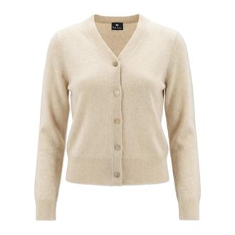 Paul Smith Femme, Pulls, Beige, Taille: 36 FR Cardigan en laine &agrave; col roul&eacute;