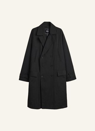 Yohji Yamamoto Y-3 Spun Nylon Cabban Mantel schwarz