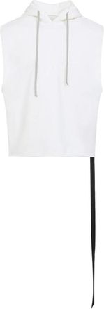 Rick Owens Homme, Sweatshirts et sweats &agrave; capuche, Blanc, Taille: XL Tunique &agrave; capuche en coton blanc lait