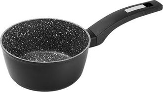 Zanetti Durapietra Black, antihaftbeschichtet, geeignet f&uuml;r alle Herdarten einschlie&szlig;lich Induktion, hohe Beschichtung, Durchmesser 16 cm, 1 Griff, Farbe dunk