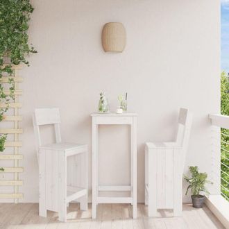 vidaXL Vidaxl - Barhocker 2 Stk. Wei&szlig; 40x48,5x115,5 cm Massivholz Kiefer