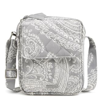 Vera Bradley Damen Performance Twill Kleine Crossbody Geldbörse, Wolke Grau Paisley, Einheitsgröße